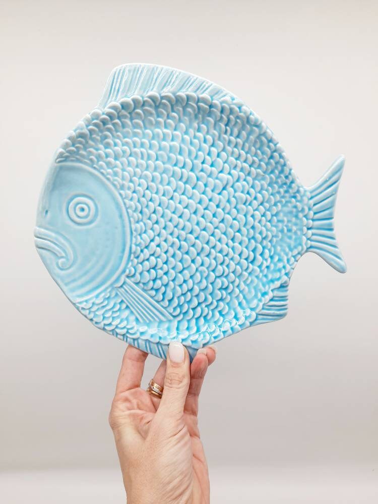 Set of 2 Fish Plates 22 Cm Handmade in Portugal. - Etsy