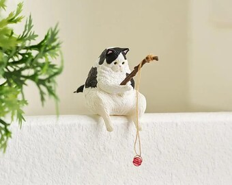 Miniature Fishing Cat Figurines Approx. 3-4cm Tall Beautifully Detailed ...
