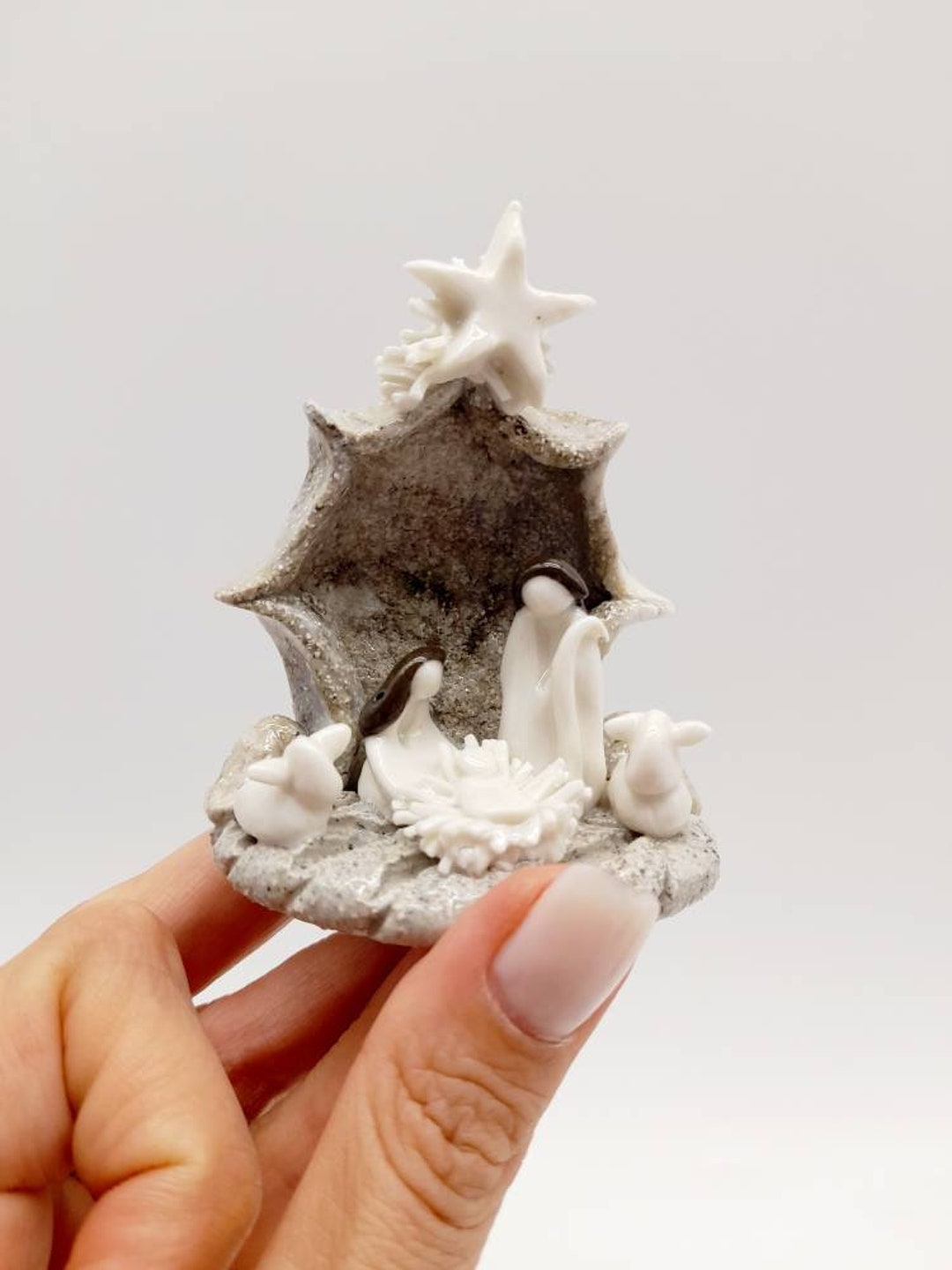 Handmade Ceramic Nativity Set. Christmas Scene. Porcelain Christmas ...