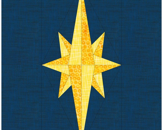 Christmas Star PDF Quilt Block - Etsy