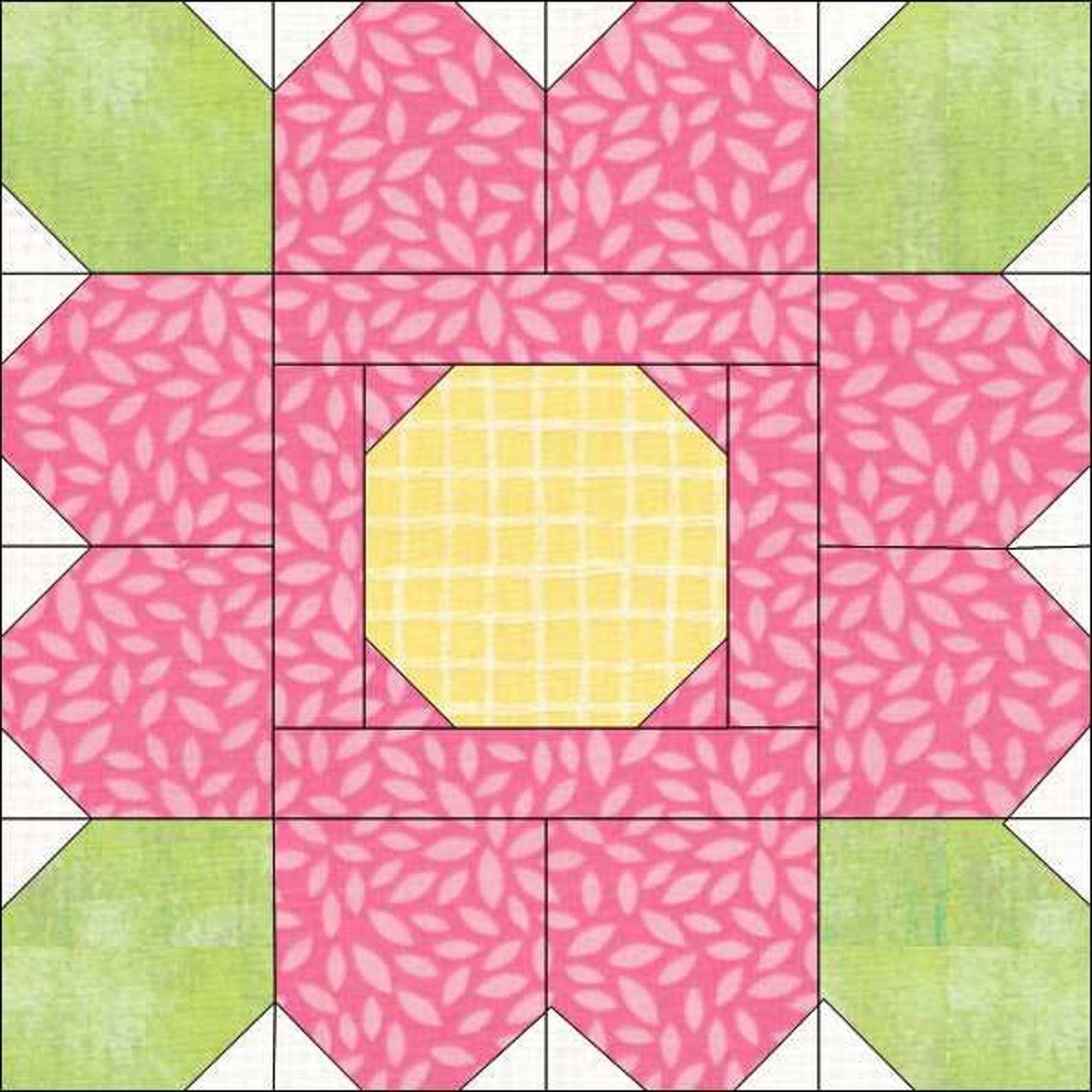 Happy Bloom 2 Quilt Block PDF Pattern - Etsy
