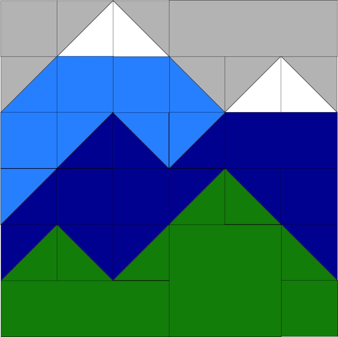 Mountain Forest Quilt Block PDF - Etsy