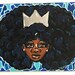 Big Blue Afro Art Blue Afro Girl Painting Black Woman - Etsy