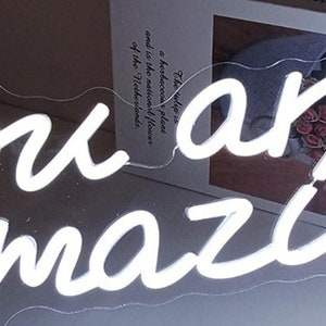 Lovely Simple White you Are Amazing LED Light Room Wall Decoration - Etsy