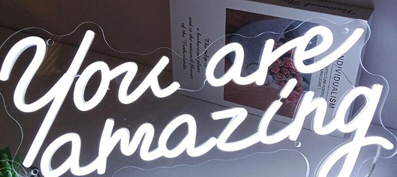 Lovely Simple White you Are Amazing LED Light Room Wall Decoration - Etsy