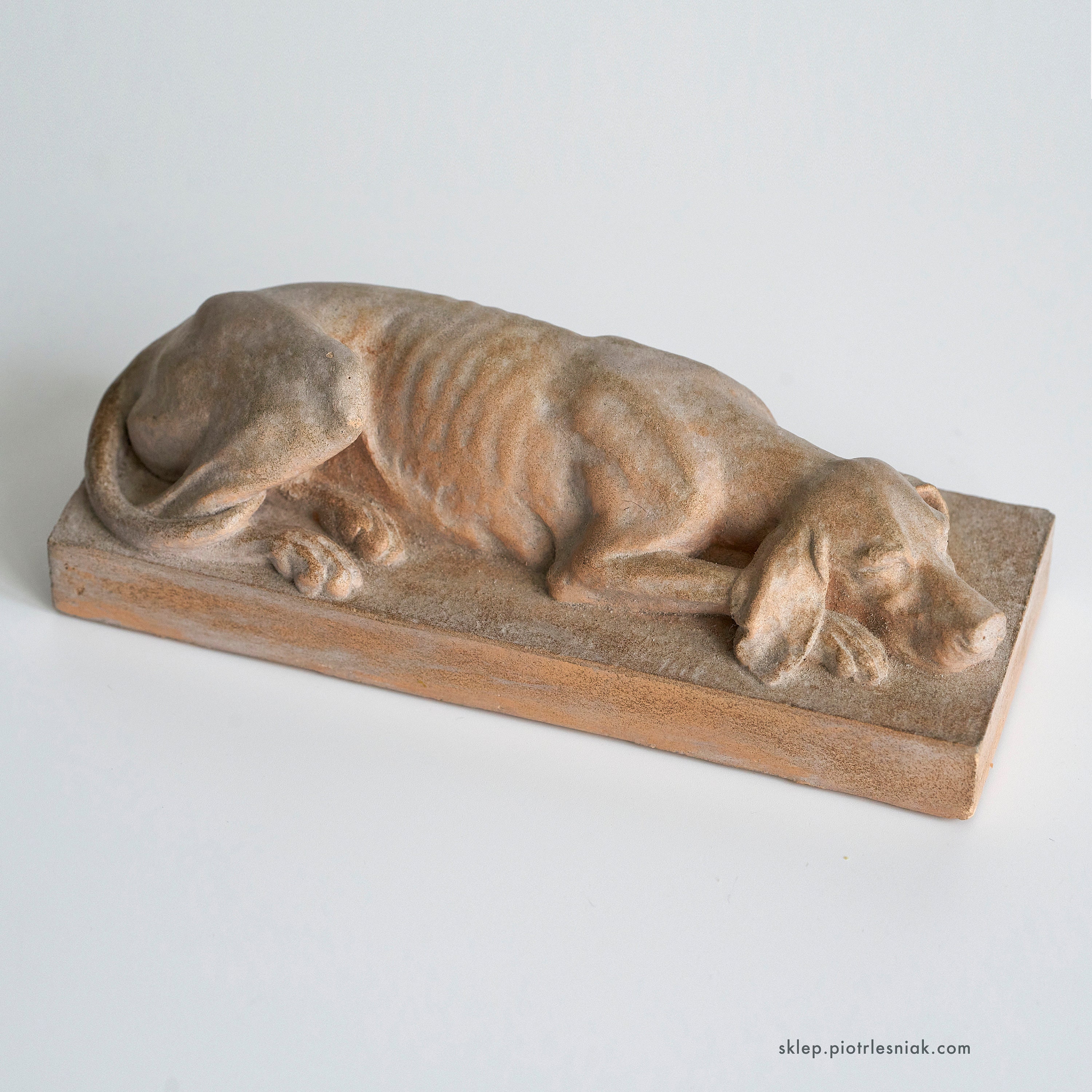 The Resting Dog Sculpture. Tabletop, Decoration, Cast, Patinated Like ...