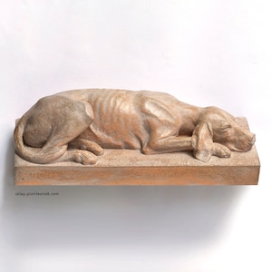 The Resting Dog Sculpture. Tabletop, Decoration, Cast, Patinated Like ...