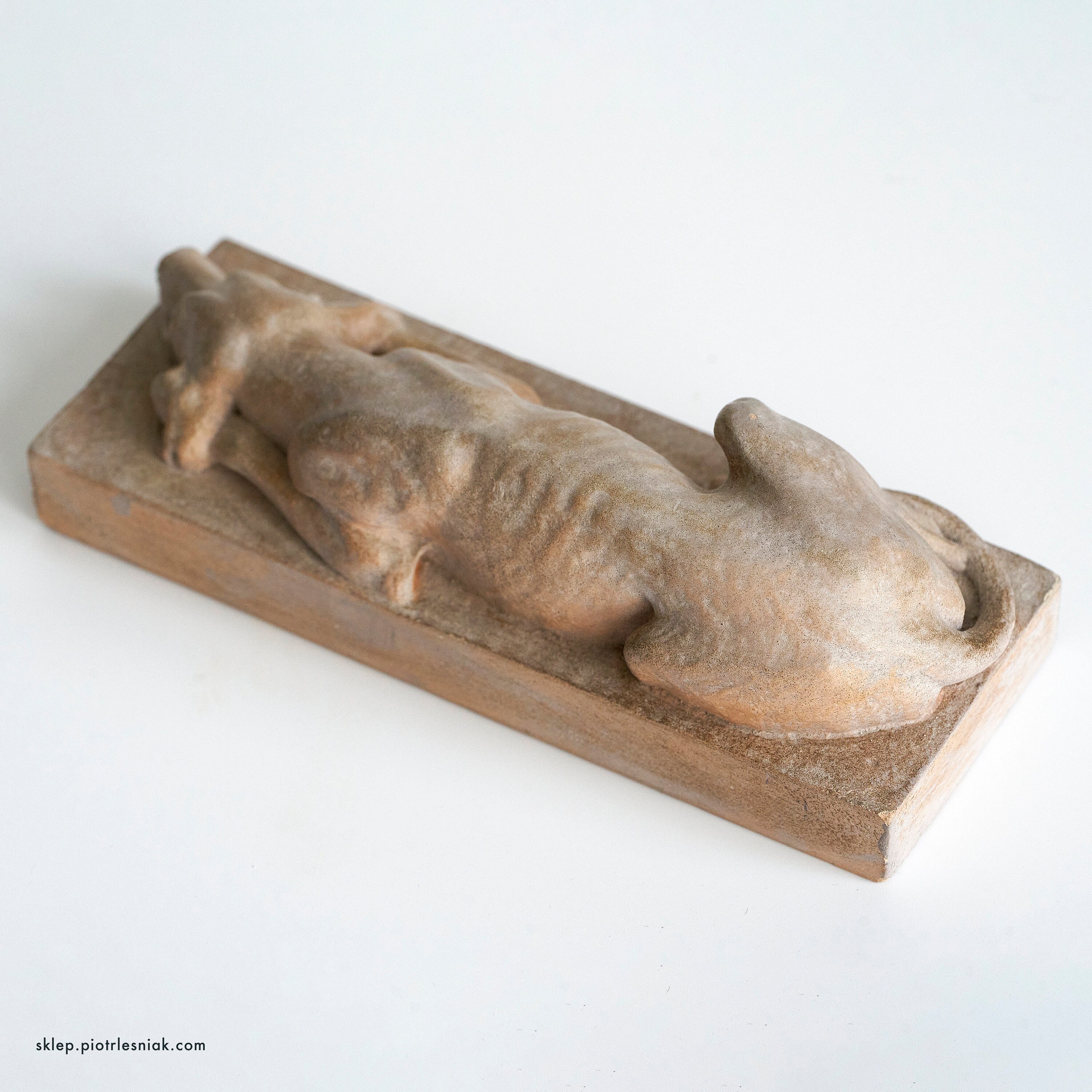 The Resting Dog Sculpture. Tabletop, Decoration, Cast, Patinated Like ...