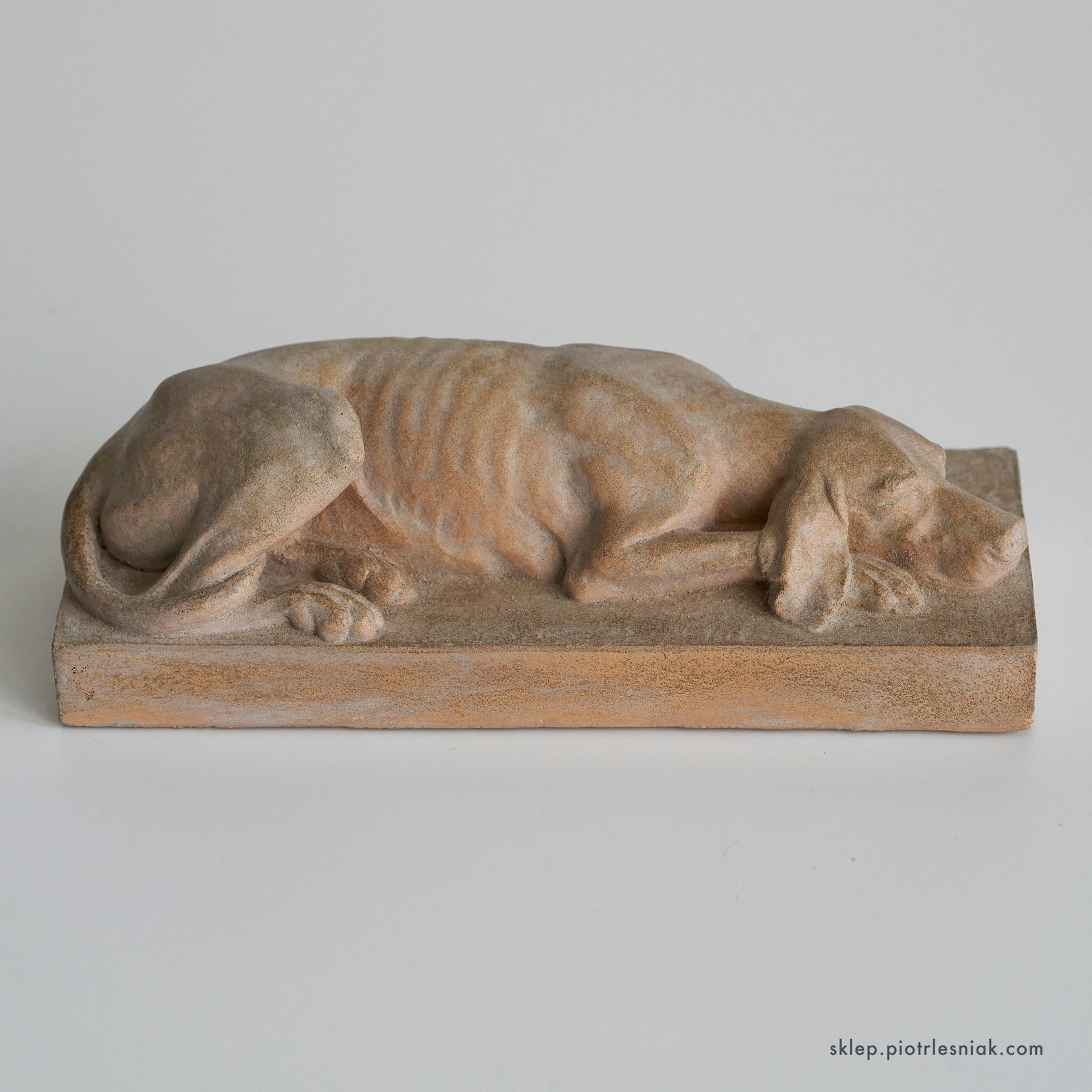 The Resting Dog Sculpture. Tabletop, Decoration, Cast, Patinated Like ...