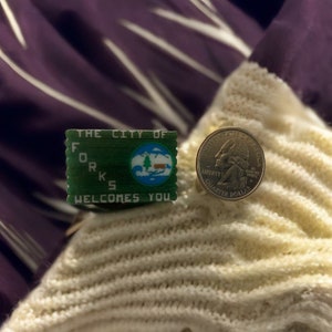 Forks Washington Welcome Sign Ornament or Magnet or Lapel Pin or Sign ...