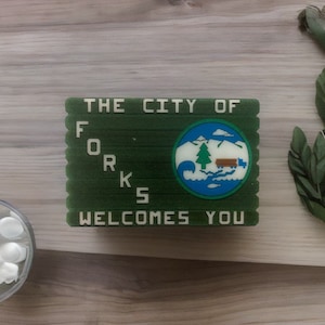 Forks Washington Welcome Sign: Twilight Fan Gift - Ornament, Magnet ...