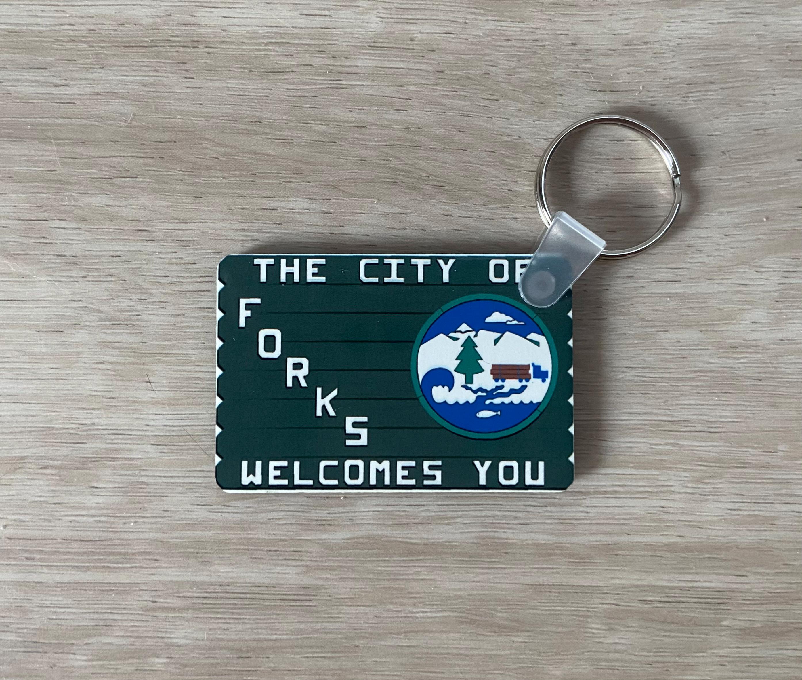 The City of Forks Welcomes You Sign Keychain - Etsy