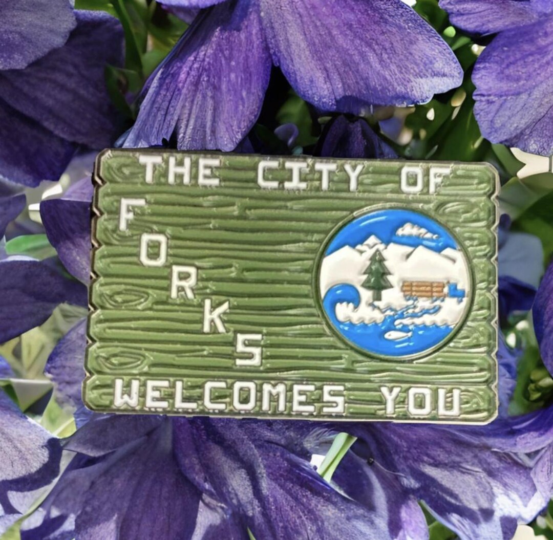 The City of Forks Welcomes You Sign Lapel Metal/enamel Pin - Forks WA ...