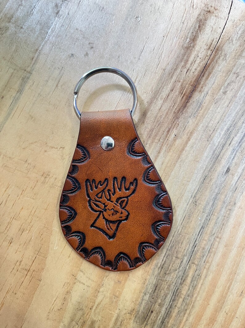 Hand Tooled Leather Keychains - Etsy