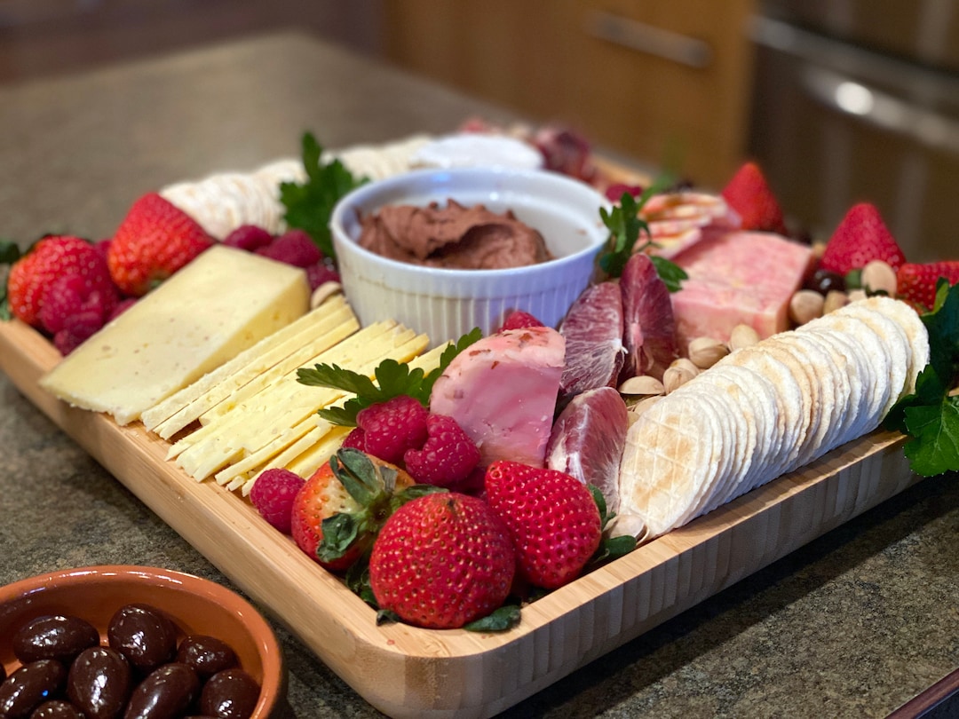 Charcuterie Board Set With 4 Knives | Built-in-drawer | Serves Two to ...