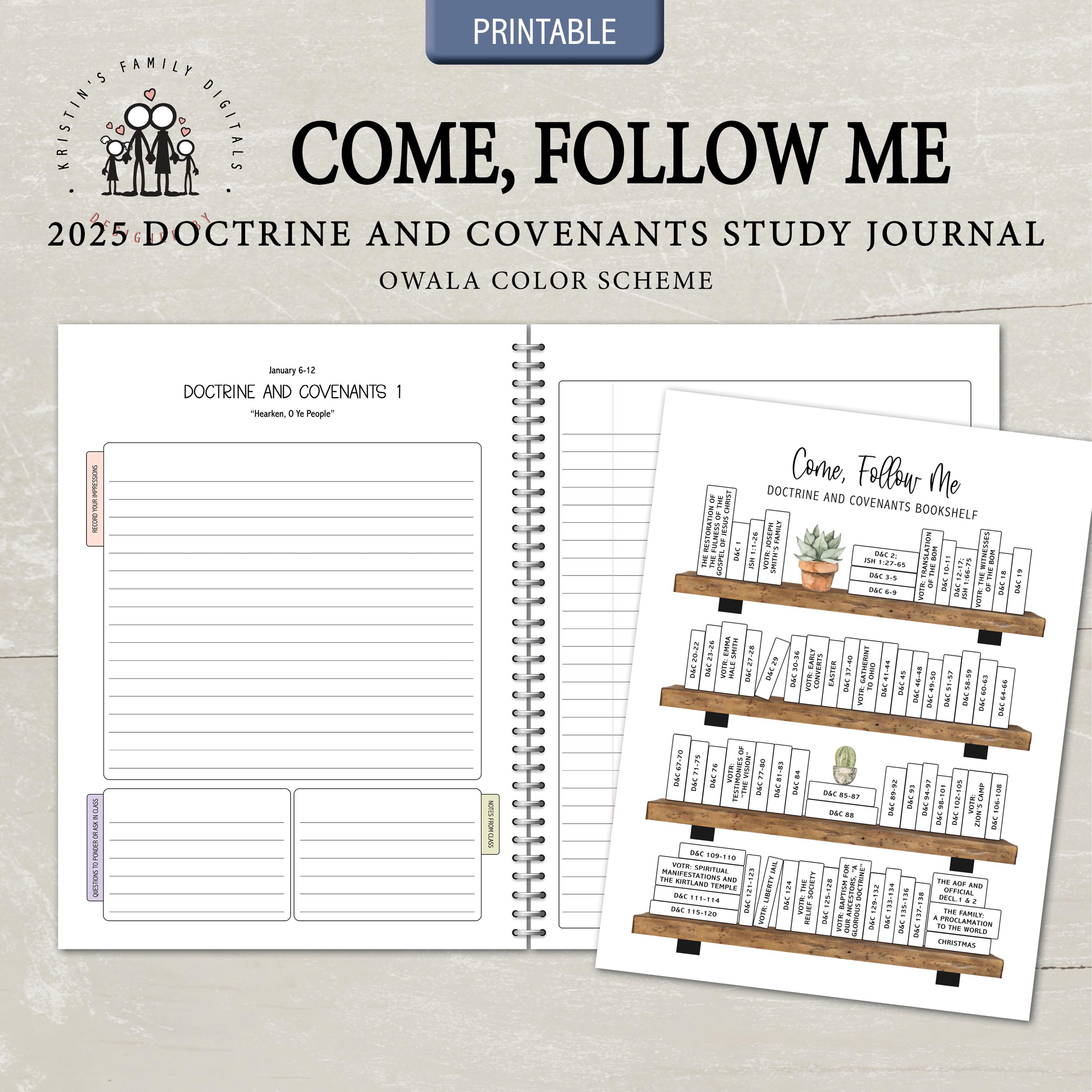 2025 Come, Follow Me DOCTRINE AND COVENANTS Study Journal • Printable ...