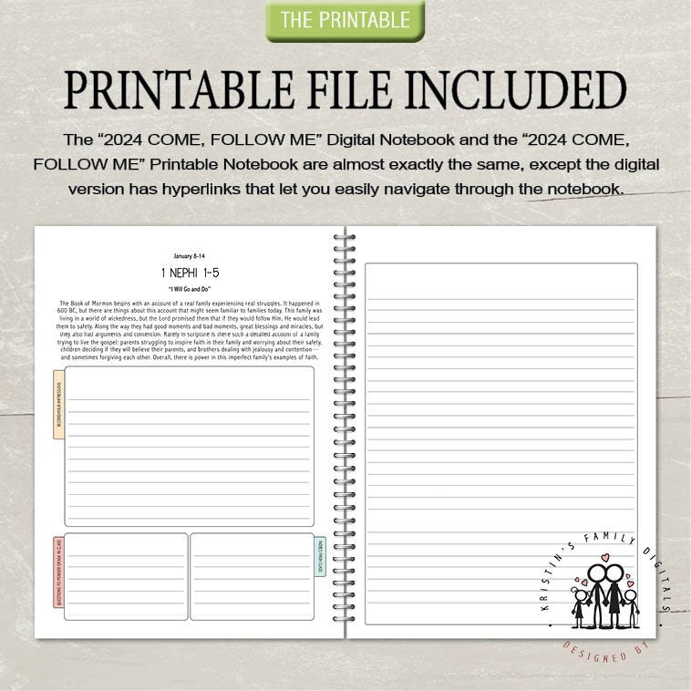 2024 Come, Follow Me BOOK OF MORMON Study Journal Digital Notebook ...