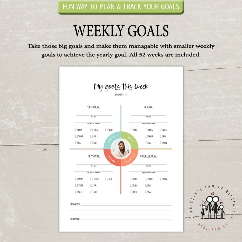 2024 I Am a Disciple of Jesus Christ Goals Planner & Tracker Printable ...