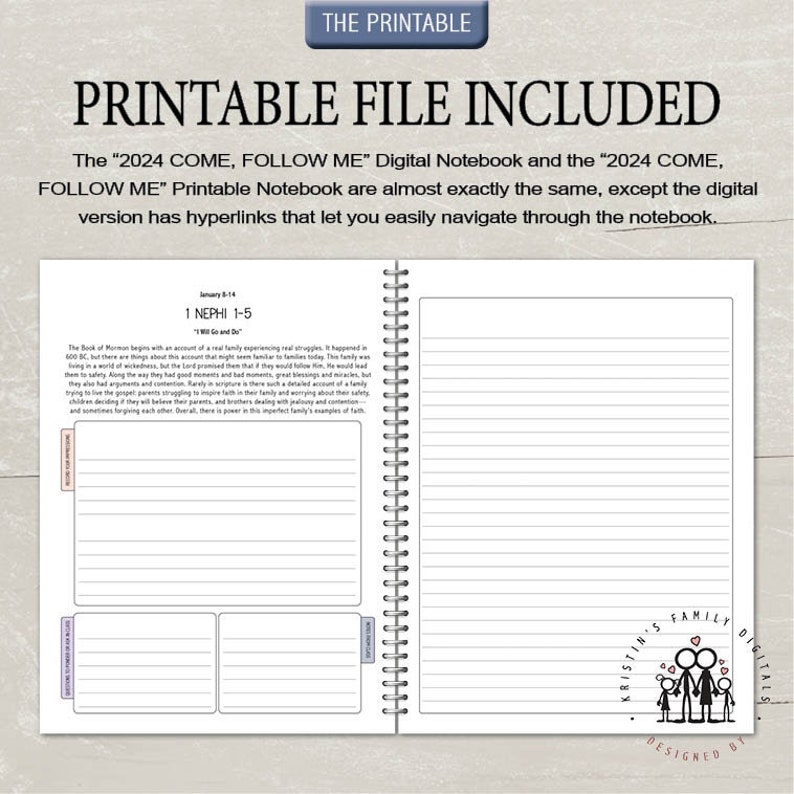 2024 Come, Follow Me BOOK OF MORMON Study Journal Digital Notebook ...