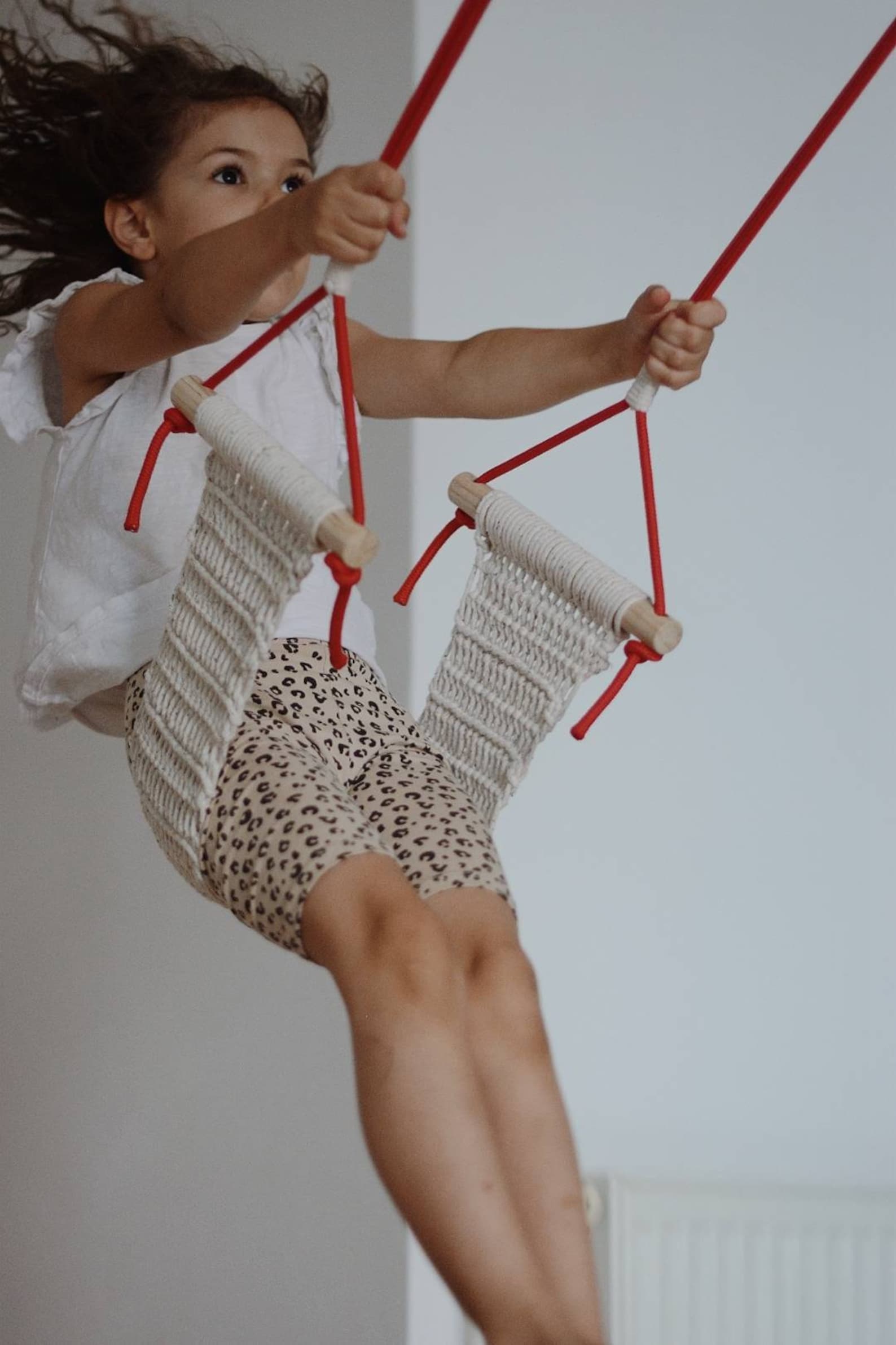 Toddler Crochet Handmade Swing, Kids Indoor Rope Swing, Cotton Rope ...