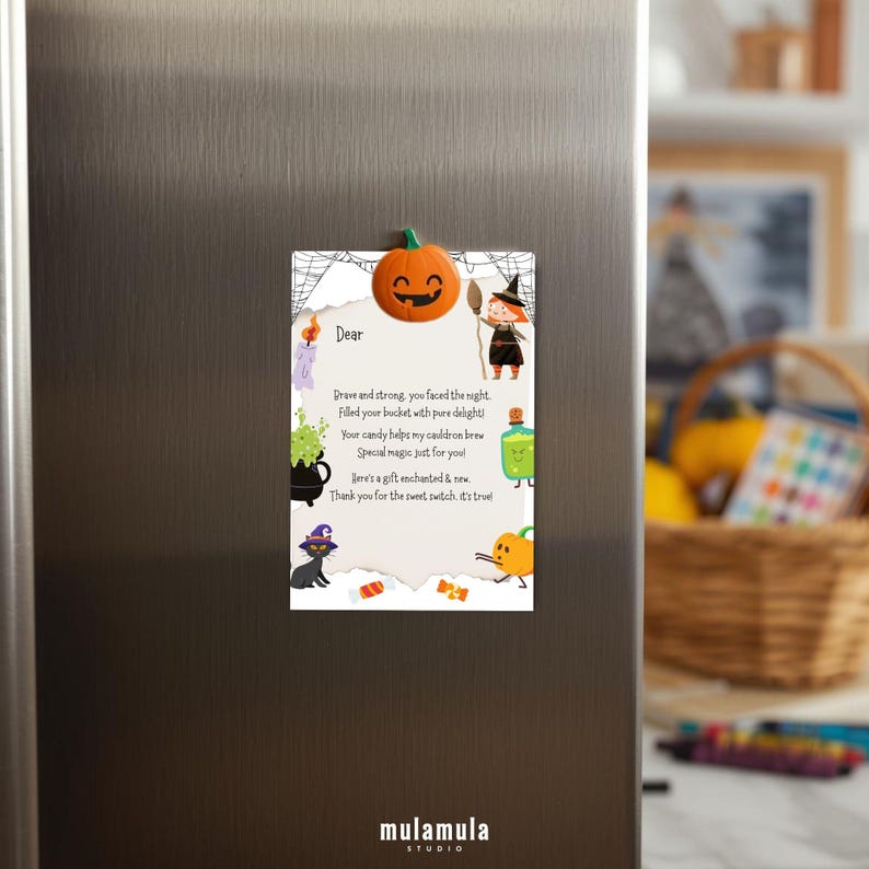 Halloween Switch Witch Letter for Kids, Trick or Treat Candy Swap Note ...