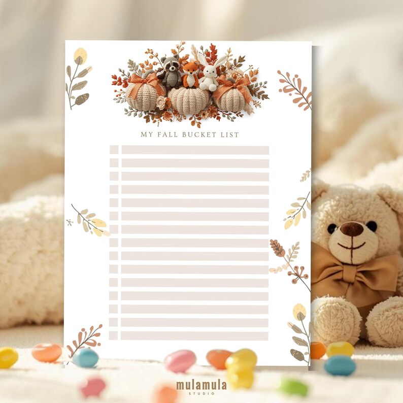Fall Activities Printable, Seasonal Kids & Family Bucket List, Fillable ...