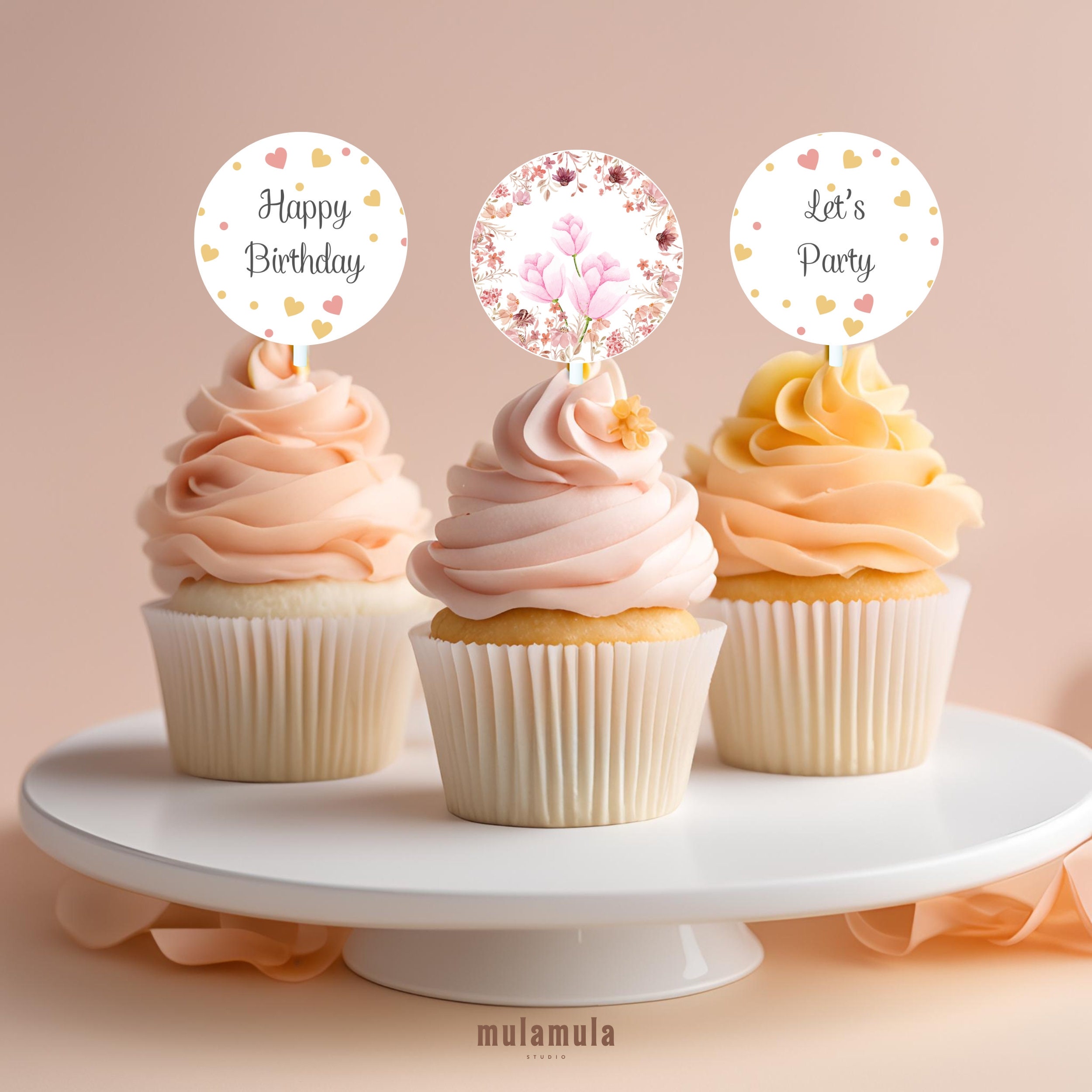 Fairy Cake Topper Fairy Party Printable Cake Topper Spring Flower Fairy ...