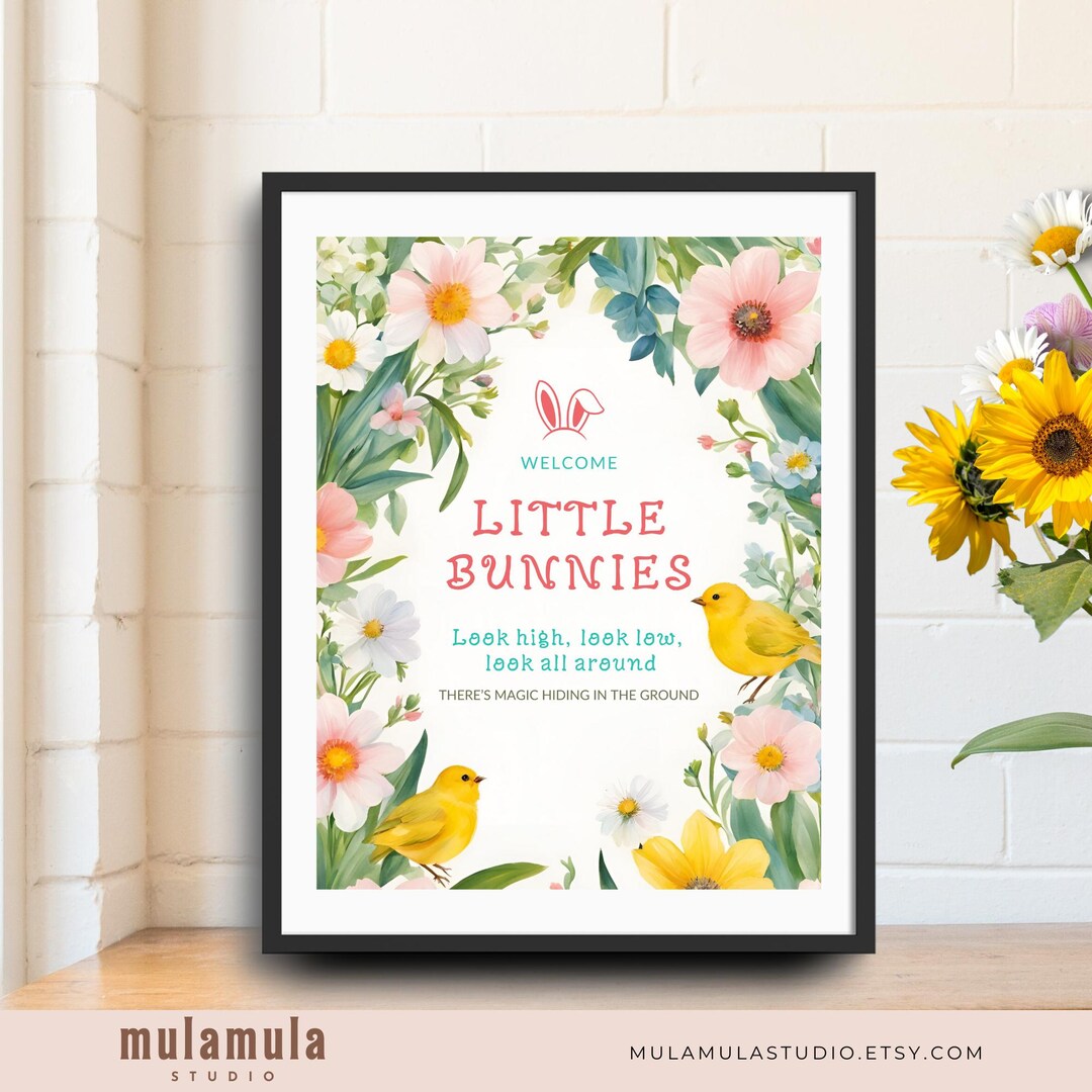 Easter Welcome Sign, Egg Hunt Party Sign, Easter Brunch 16X20 Inch ...