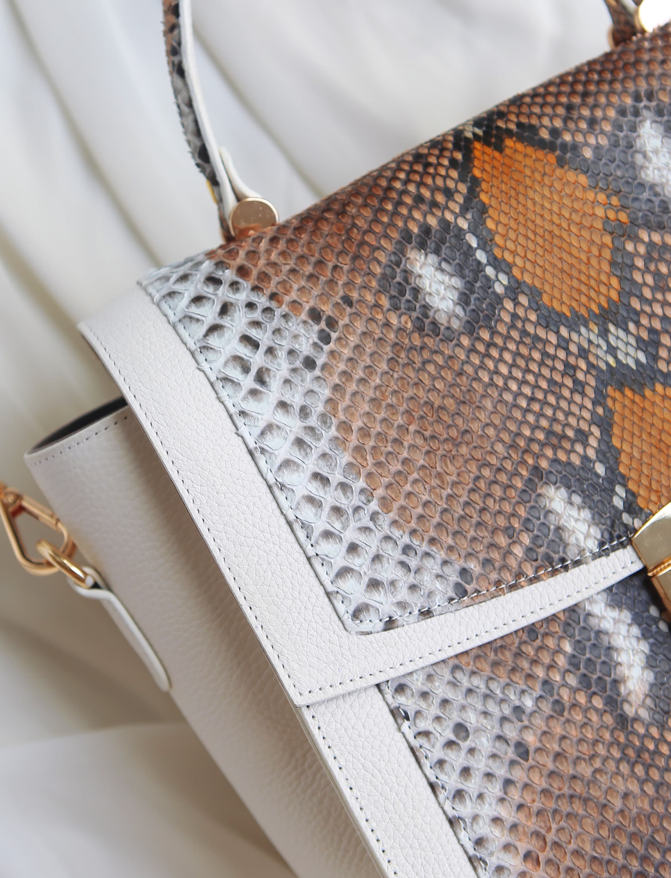 Genuine Python bag Real Snake skin purse leather medium | Etsy