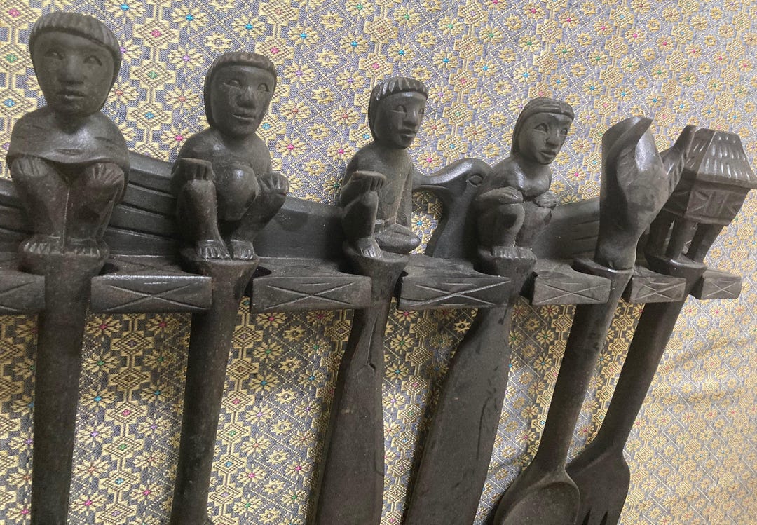 Philippine Ifugao Carved Figural Handled Utensils. Cordillera ...