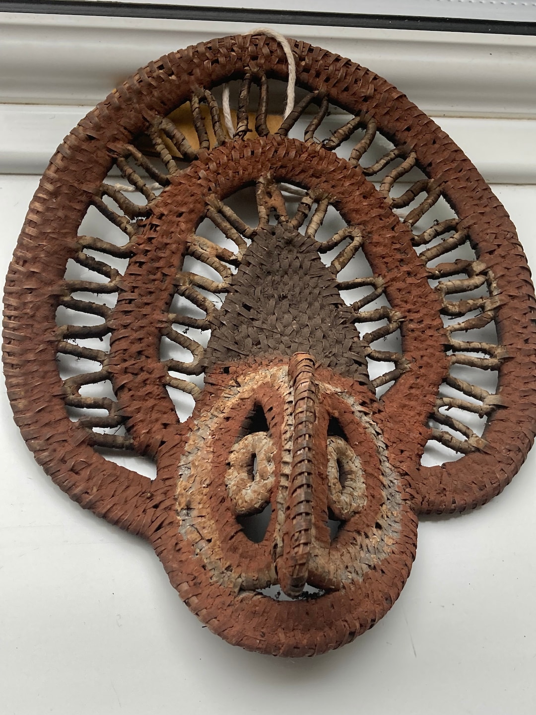 Papua New Guinea Woven Wosera Baba Mini Sacred Yam Mask. Spiritual and ...