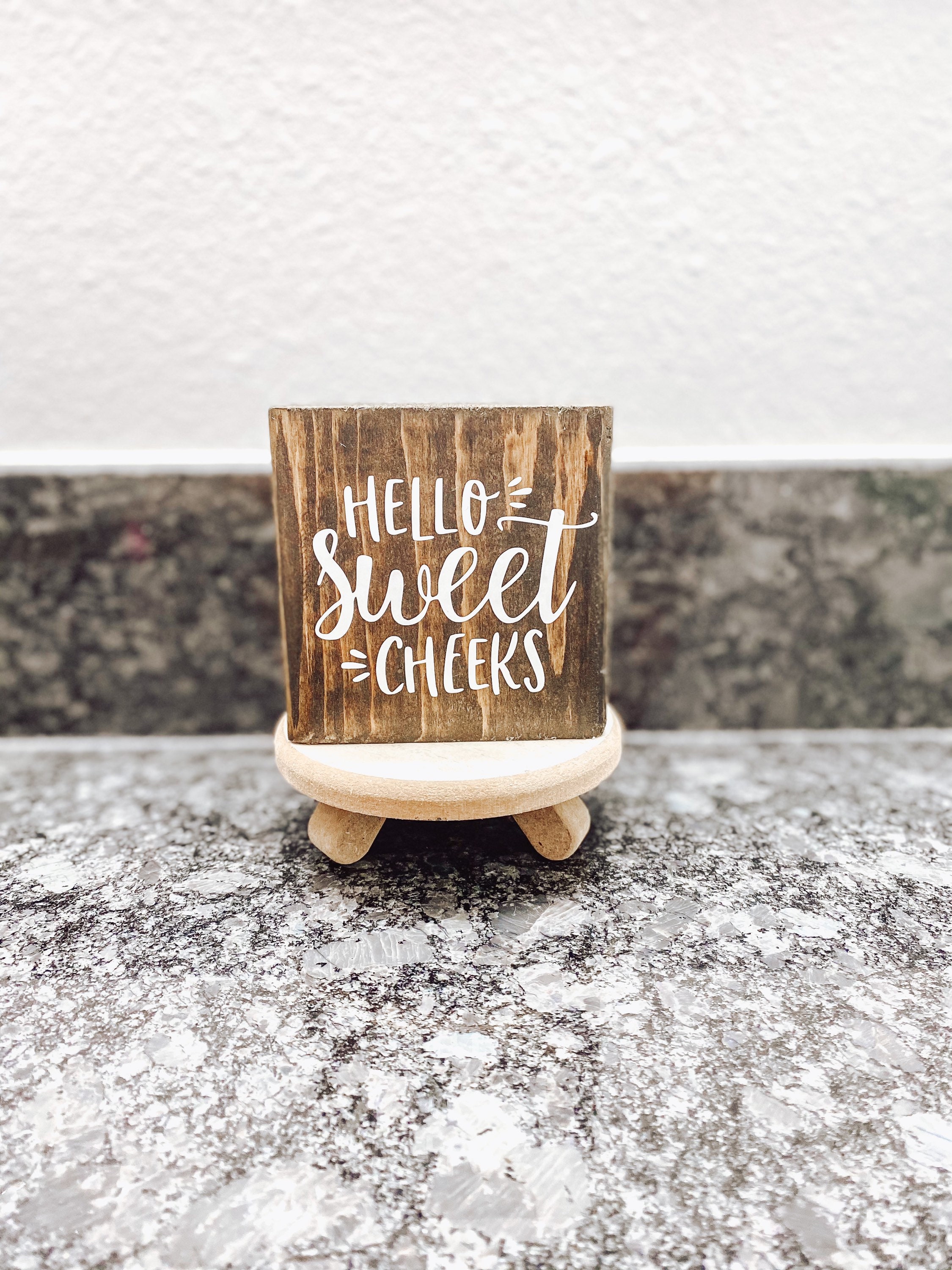 Hello sweet cheeks farmhouse wooden bathroom sign home decor | Etsy