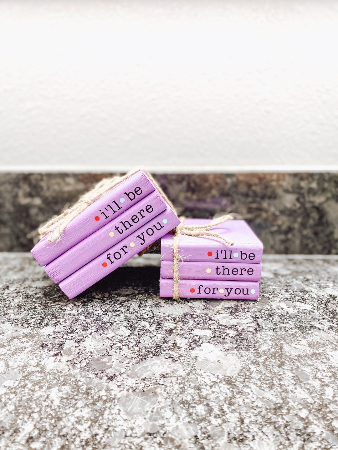 Friends Farmhouse Wooden Mini Book Stack Gift - Etsy