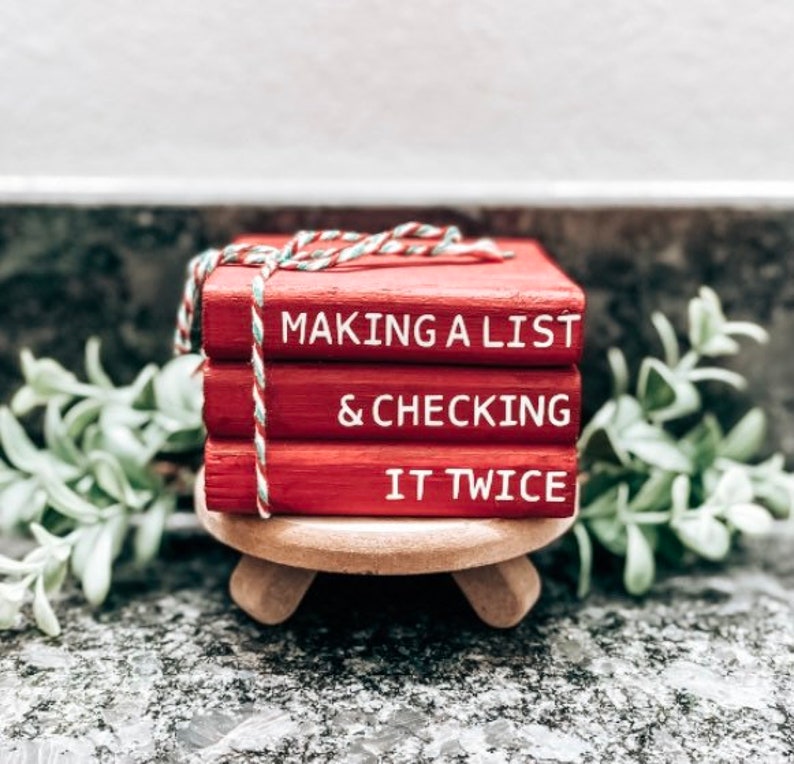 Making a List and Checking It Twice Farmhouse Wooden Christmas - Etsy