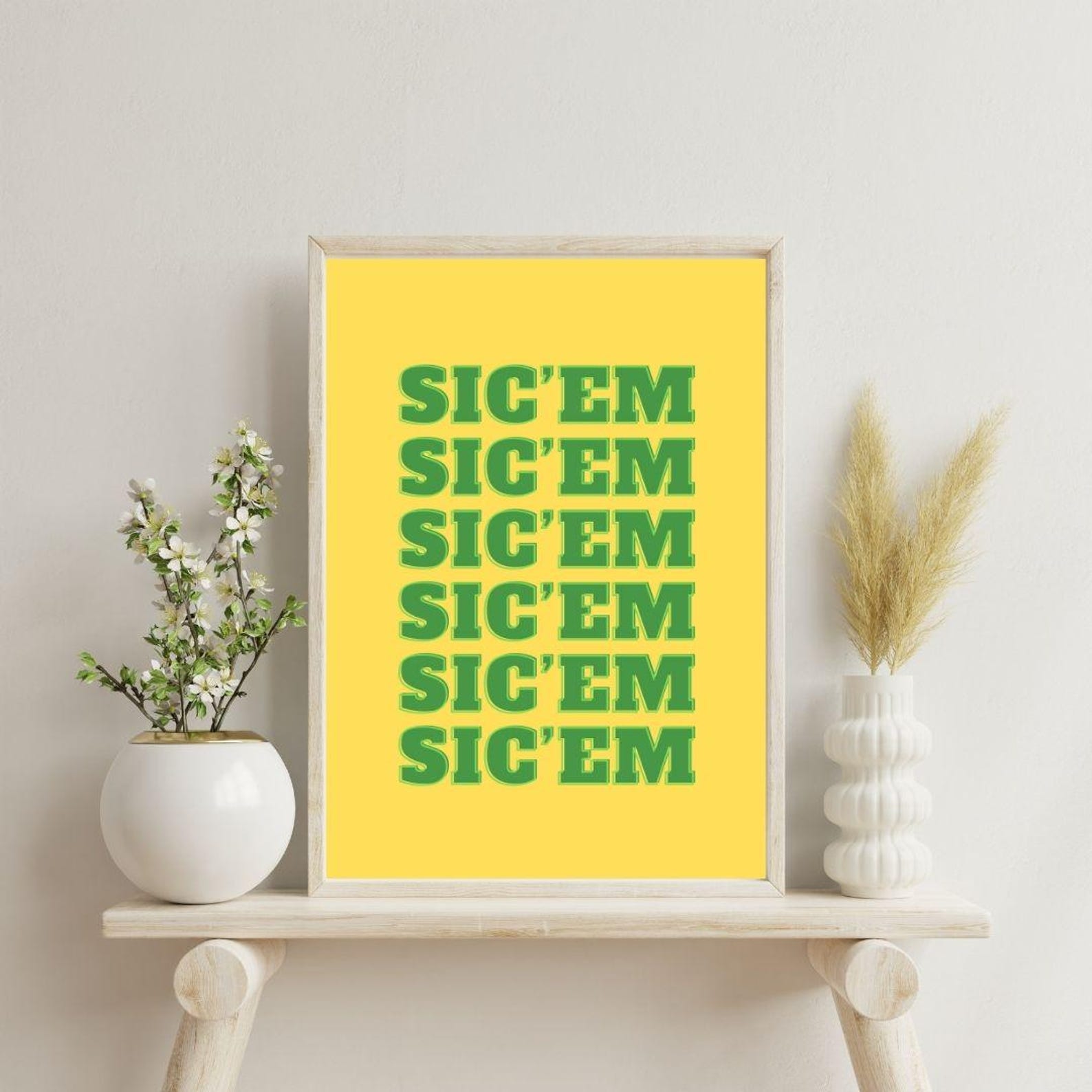 Baylor University, Bears, Sic'em, Digital Prints, Set of 3, Apartment ...