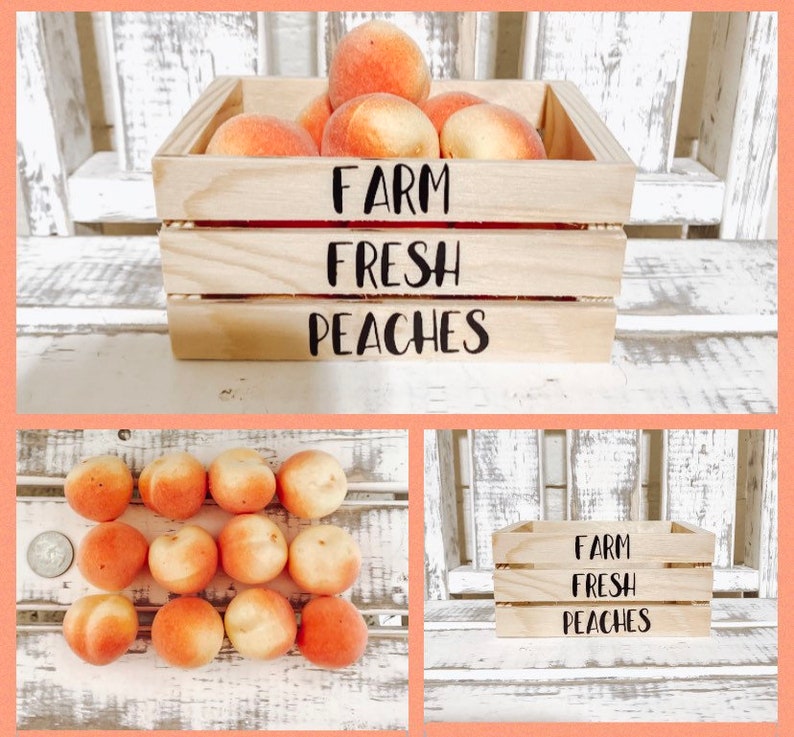 Peach Farmhouse Wooden Tiered Tray Home Decor Sweet as a Peach Farm ...