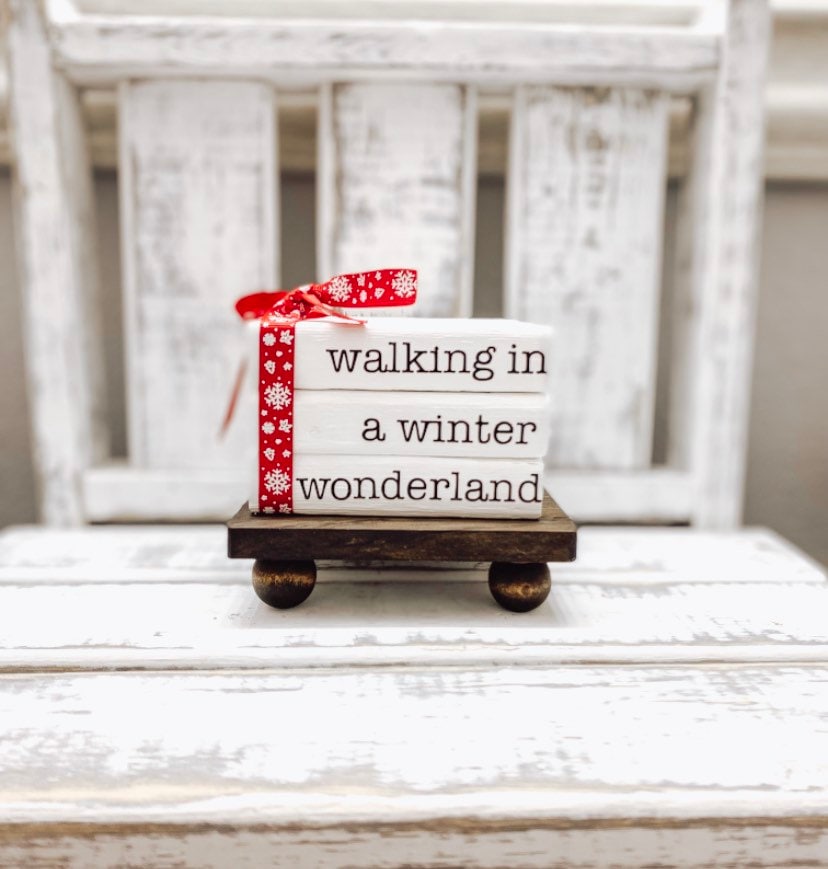 Walking in a Winter Wonderland Farmhouse Wooden Christmas Mini | Etsy