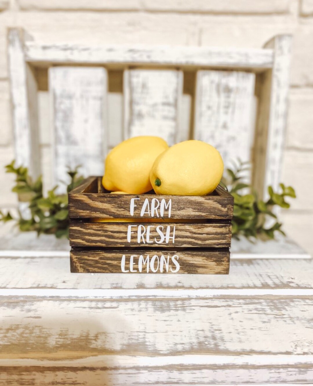 Farm Fresh Lemons Farmhouse Wooden Basket Tiered Tray Home Decor - Etsy