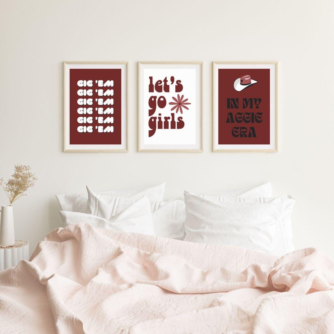 Texas A&M Aggies Wall Art Prints, Dorm Decor (digital Prints) - Etsy