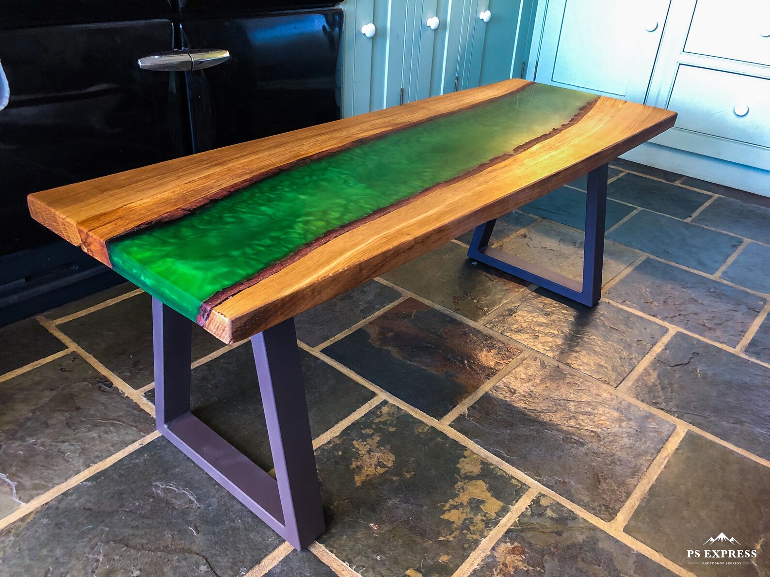 Oak Epoxy River Table. Cast With Five Separate Colours With a Rustic ...