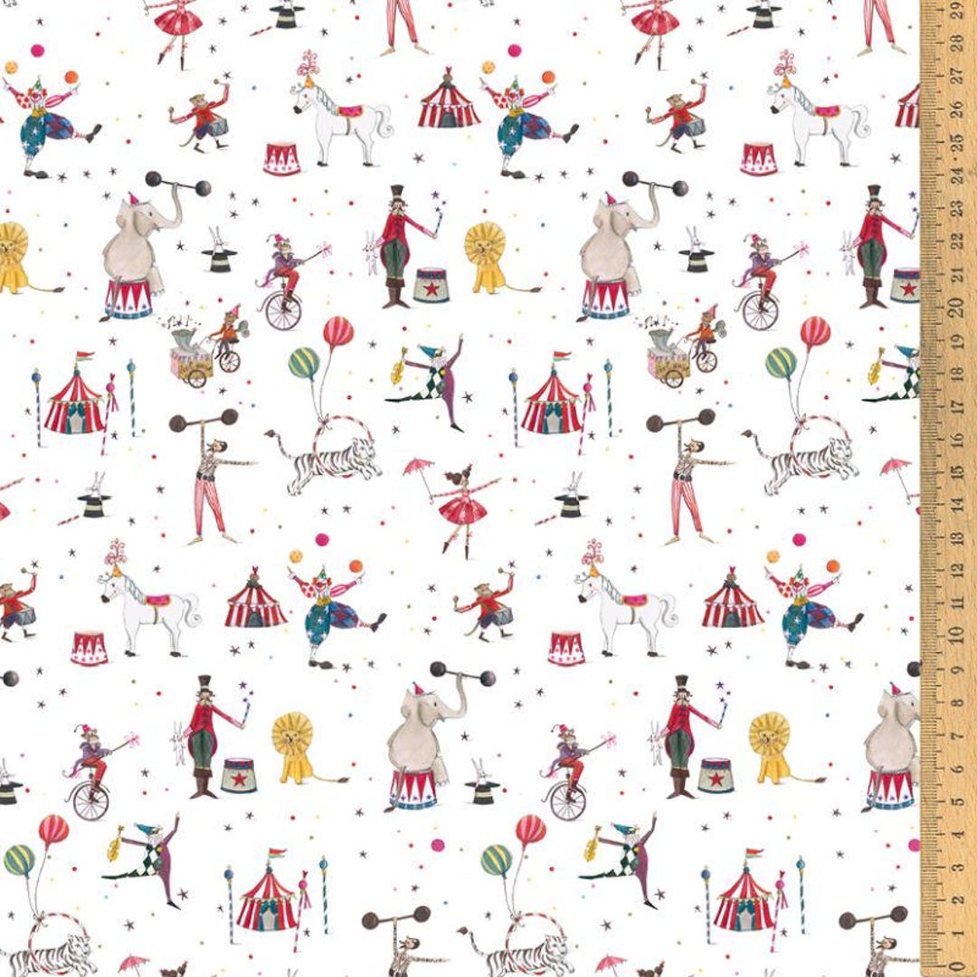 BW Fabric Circus World - Etsy
