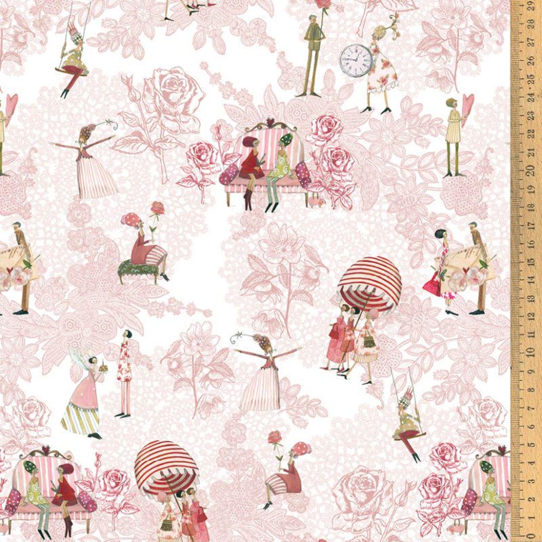 BW Fabric Rose Kisses - Etsy Australia