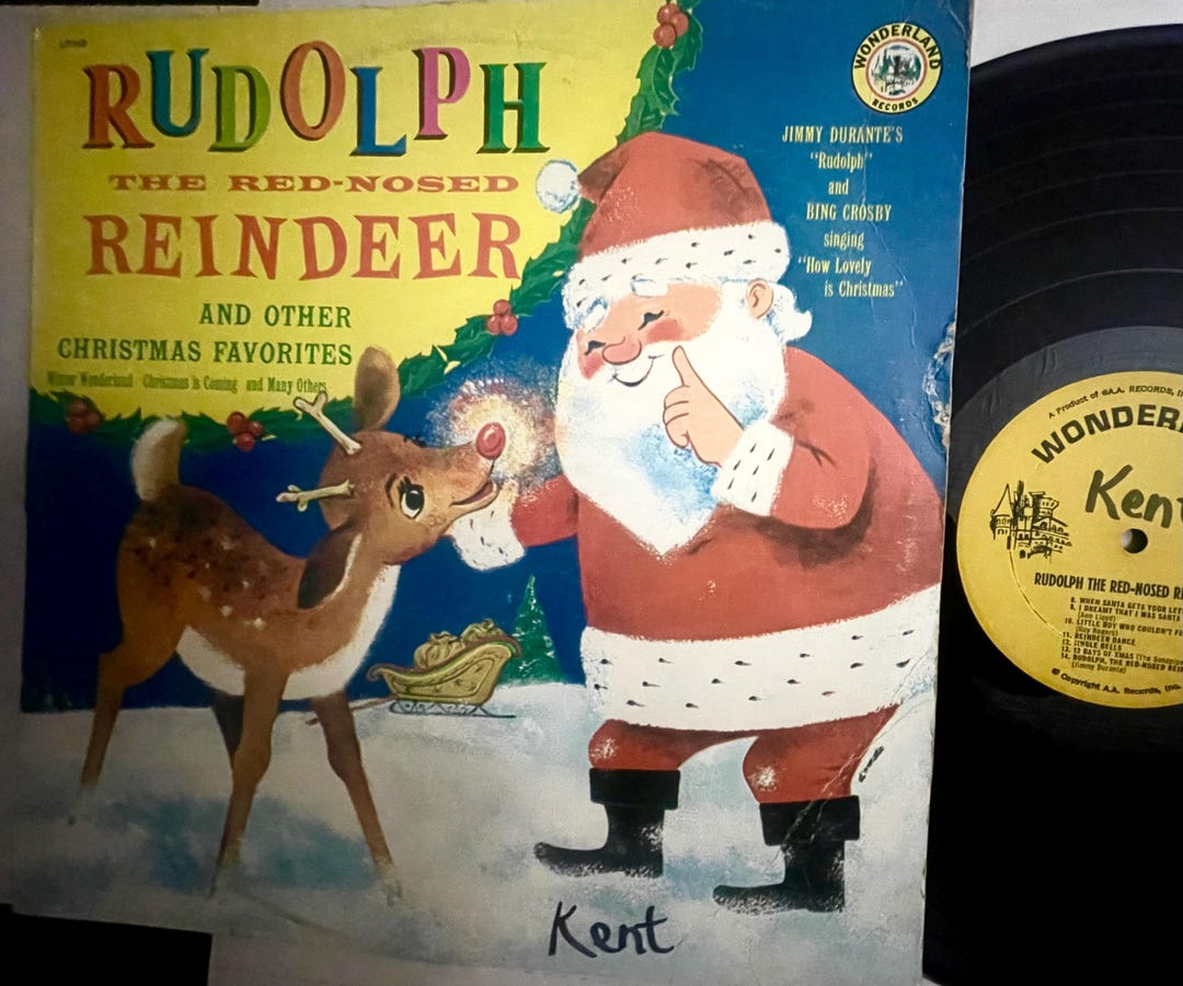 Rudolph the Red Nosed Reindeer LP Record Vinyl Wonderland Records - Etsy