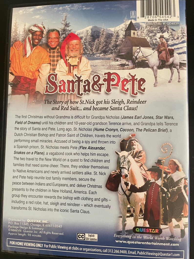 Santa & Pete Dvd James Earl Jones - Etsy