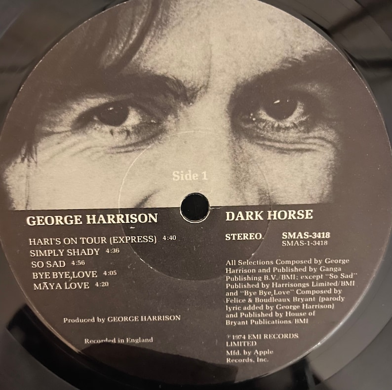 George Harrison “dark Horse” LP Record Vinyl W/ Gatefold - Etsy