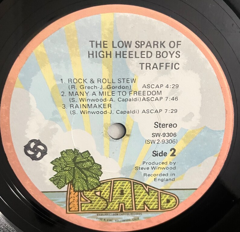 Traffic “the Low Spark of a High Heeled Boys” LP Record Vinyl - Etsy