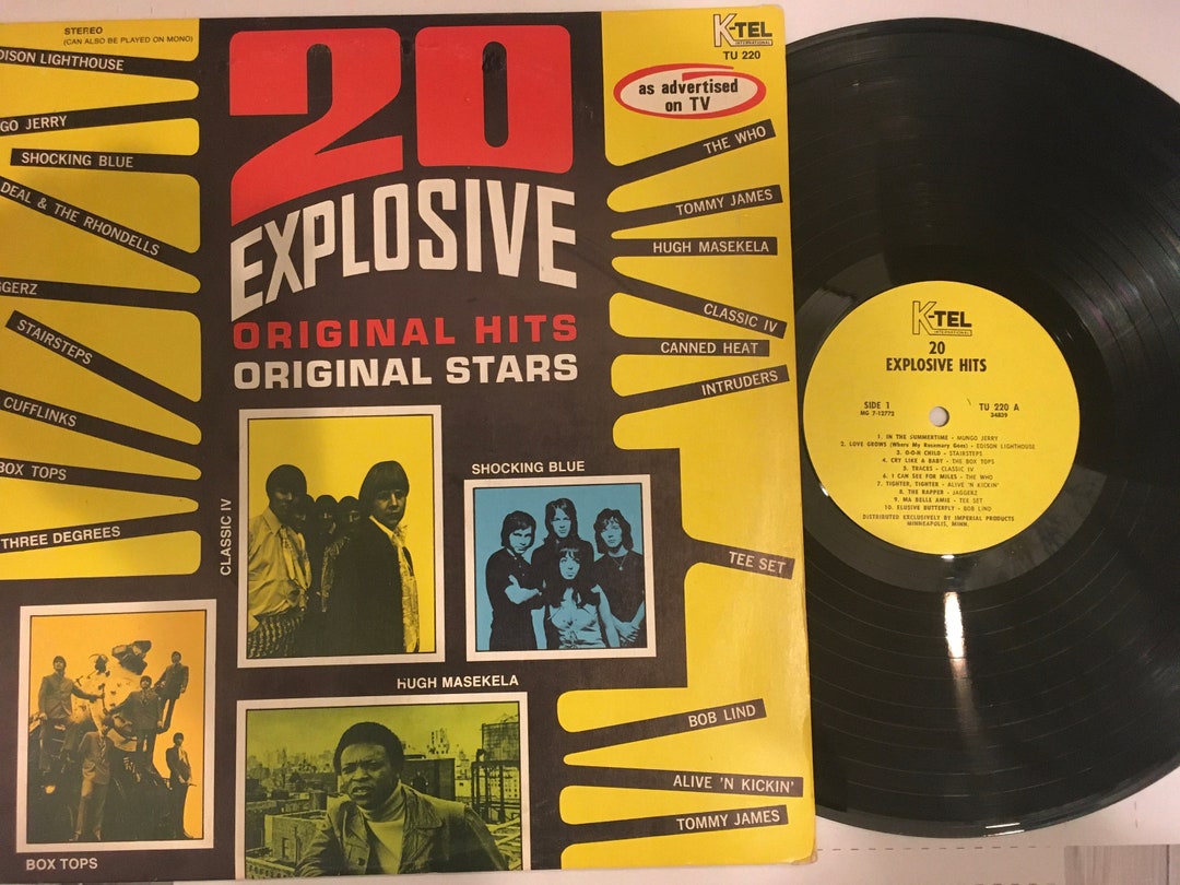 20 Explosive Hits K- Tel LP Record Vinyl Original Hits Original Stars ...