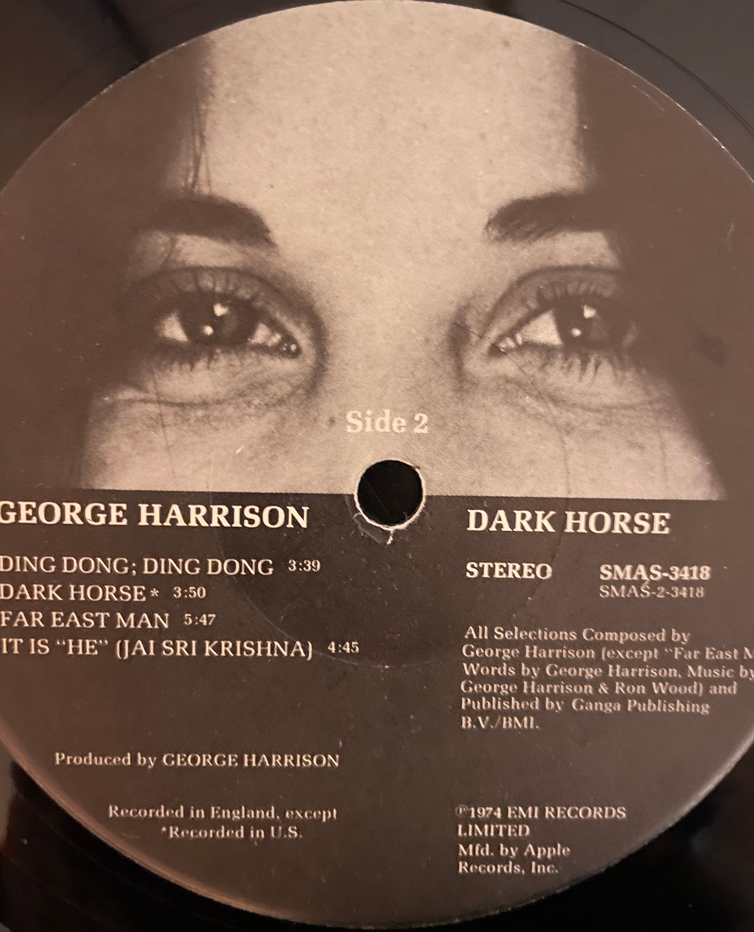 George Harrison “dark Horse” LP Record Vinyl W/ Gatefold - Etsy
