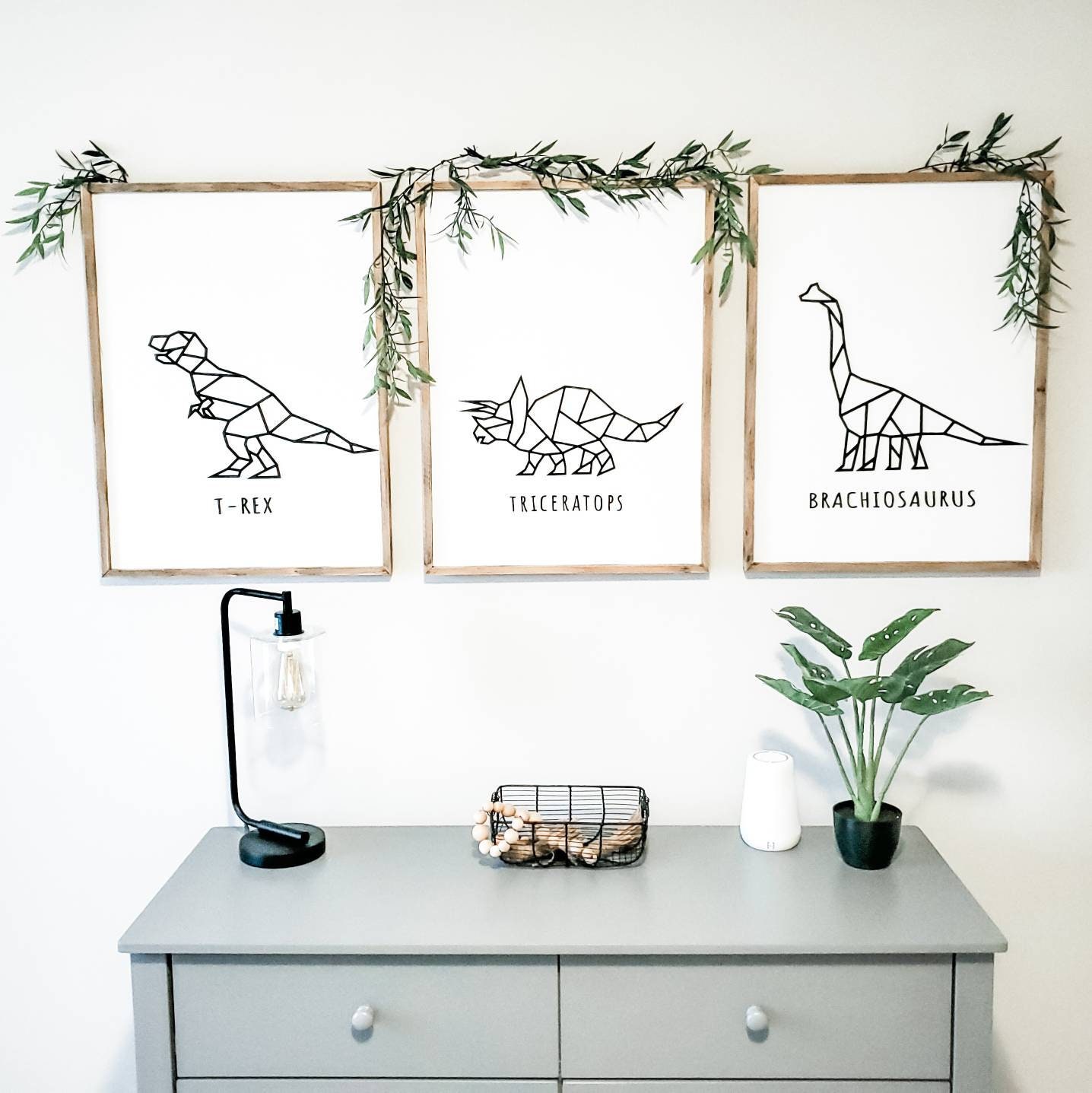 Geometric Dinosaur Signs - Etsy