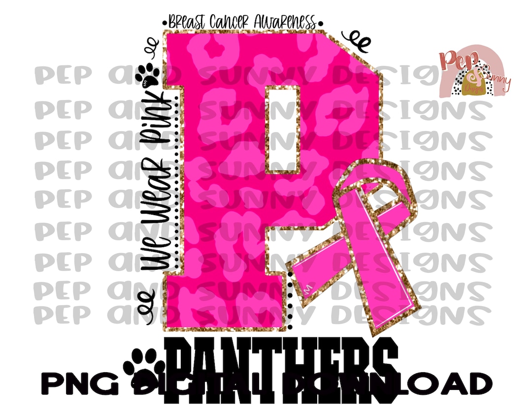 Panthers Breast Cancer Design | Leopard | Pink | PNG Digital Download ...